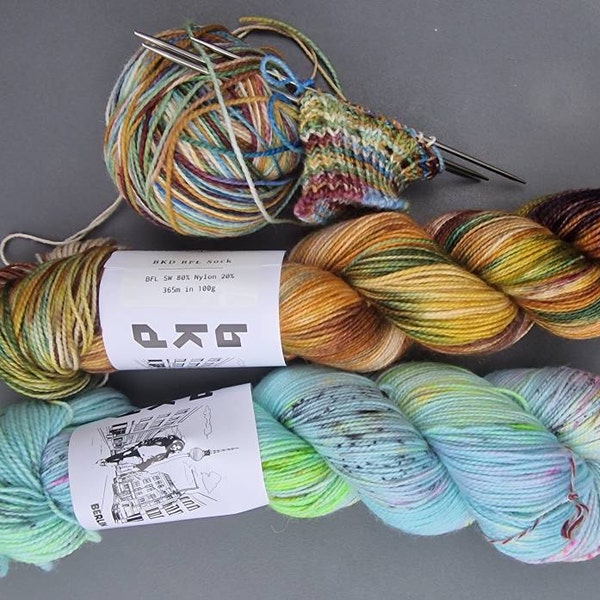 Hand Dyed Mini Skeins of Yarn, 3 X 80m in 20g, Merino Singles, Small ...