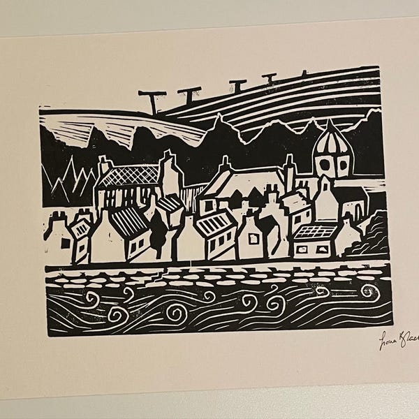 Scottish Landscape Triptych Lino Print - Etsy UK