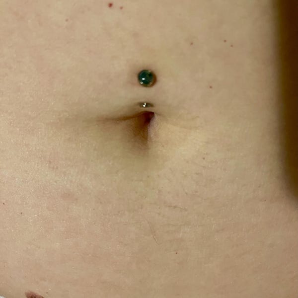 Titanium Petite Belly Button Ring, Internally Threaded 4mm Ball Curved ...