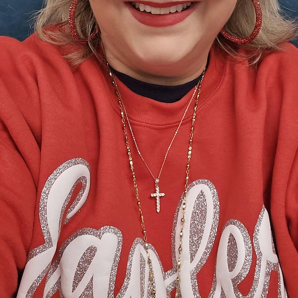 Custom Puff and Glitter Team Name Sweater, Glitter Team Name Sweater ...