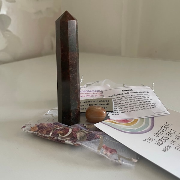 Dark Red Almandine Garnet Tower Obelisk Point From Madagascar Crystal ...