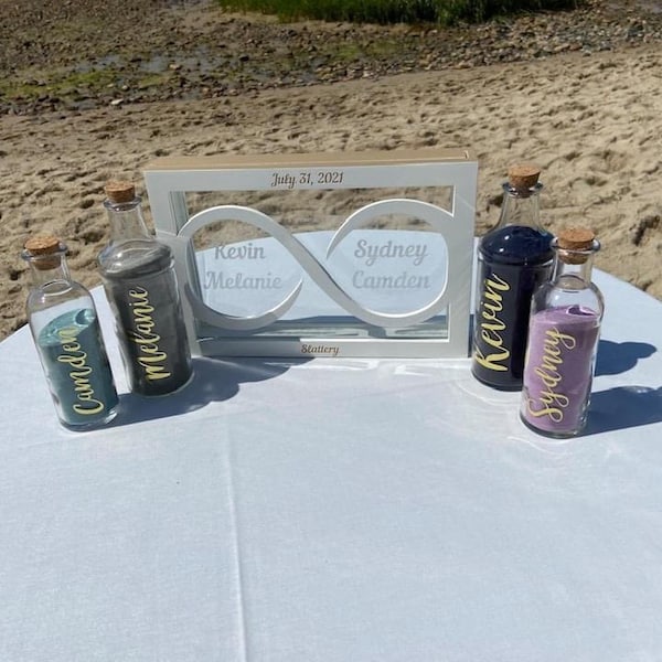 Personalised Sand Ceremony Box Infinity Sign Wedding Unity Sand ...