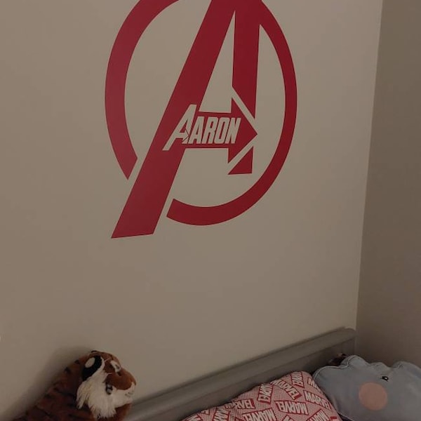 Personalised Avengers Superhero Inspired Kids Name Wall Vinyl Decal ...