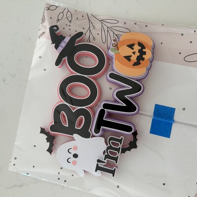 Boo I'm Two Cake Topper Halloween Cake Topper Birthday - Etsy