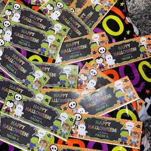 Halloween Treat Bag Toppers PRINTABLE Halloween Birthday Party Favors Bag Toppers, Chalkboard ...