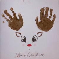 Baby Handprint Christmas Card, Personalised First Christmas Handprint ...