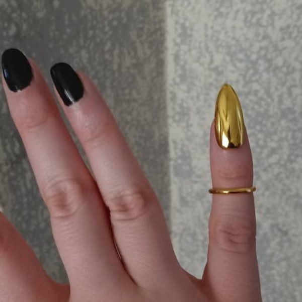 2 Fingertip Rings Fingernail Art Trendy Open Adjustable Rose Design ...