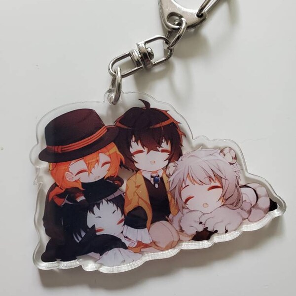 Bungou Stray Dogs Acrylic Keychain, Dazai, Akutagawa, Anime Keychain ...