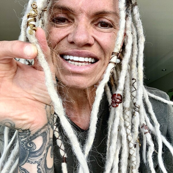 Feather Dreadlock Accessory, Dread Bead, Loc Jewelry, Gold Dread ...