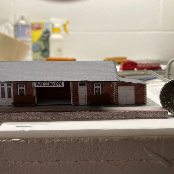 Cardstock Building Kit N Scale or Z Scale or T Gauge Train Station for ...