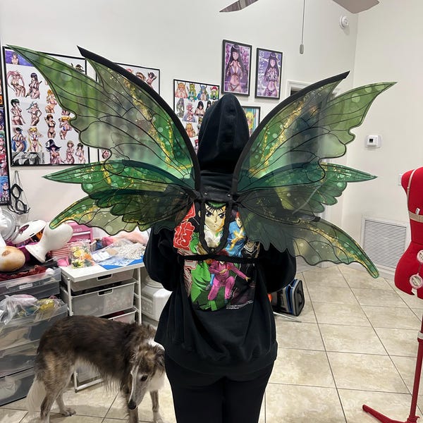 Husk Wings, Black, Red Angel Wings Costume, Hazbin Hotel, Cosplay - Etsy