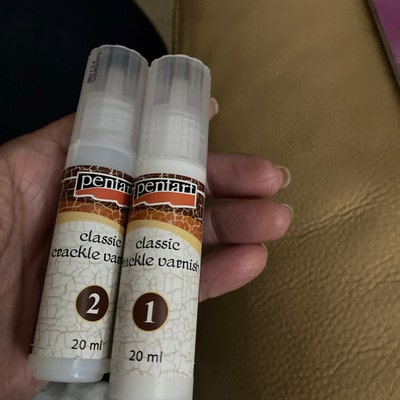 Pentart Fineline Crackle Varnish 2 Parts 100ML Each for Stencils ...