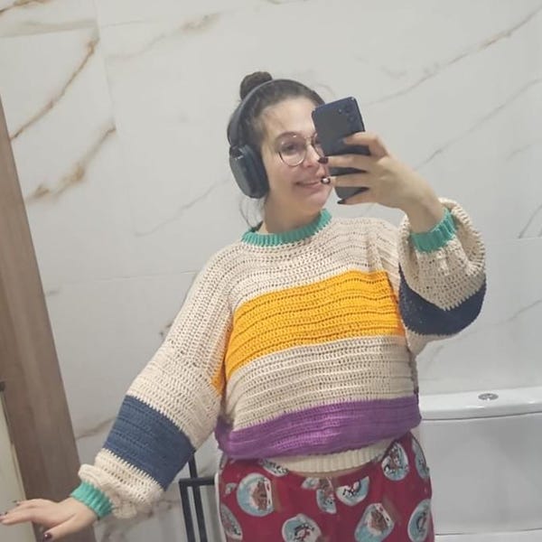 Striped Sweater CROCHET Pattern - ENGLISH VERSION - Etsy