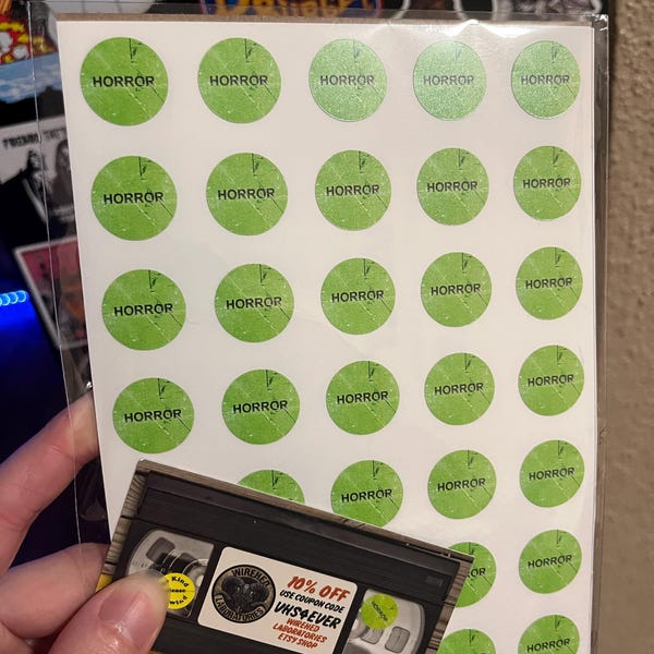 Horror Section Sticker Sheet! 1 Sheet of Thirty-five (35) 3/4" Vinyl ...