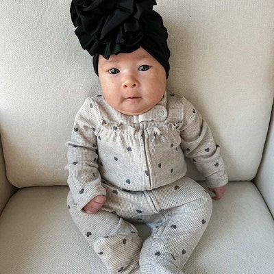Baby Turban Hat, Baby Girl Turban, FLOWER Baby Turban,baby Stretchy Hat ...