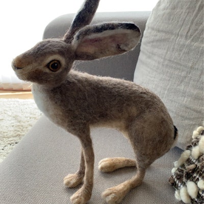 Levensgrote Haas/grote Haas sculptuur/Jack Rabbit/naald vilten Haas ...
