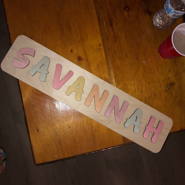 WOODEN NAME PUZZLE - 010101 - Personalized Name Puzzle - Full Color ...