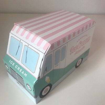 Ice Cream Party Box Set of 4, Ice Cream Truck Cupcake Box, Pastel ...