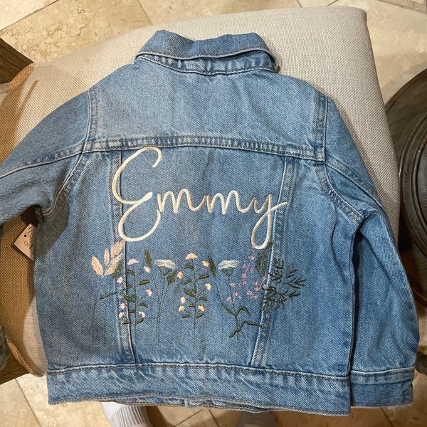 Embroidered Name Denim Jacket, Embroidered Jean Jacket, Custom Jean ...