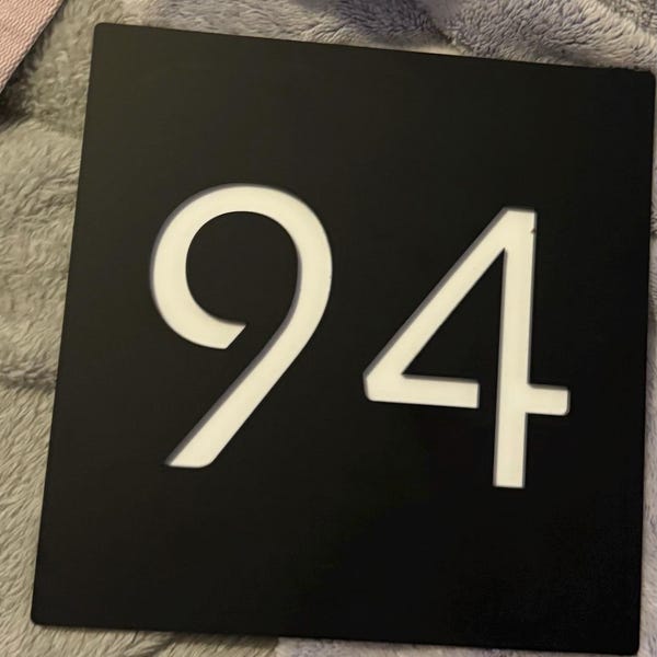 Modern Black Door Numbers, With Gold Mirror Floating Door Sign, Custom ...