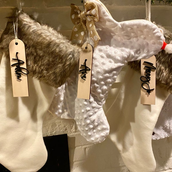Personalized Stocking Tags, Custom Stocking Tags, Stocking Name Tags ...