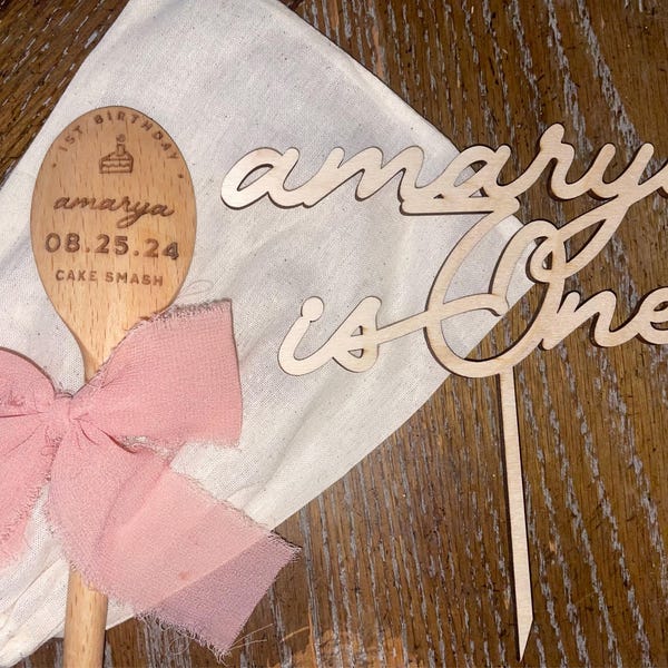 First Birthday Cake Smash Spoon First Birthday Photo Prop Personalized ...