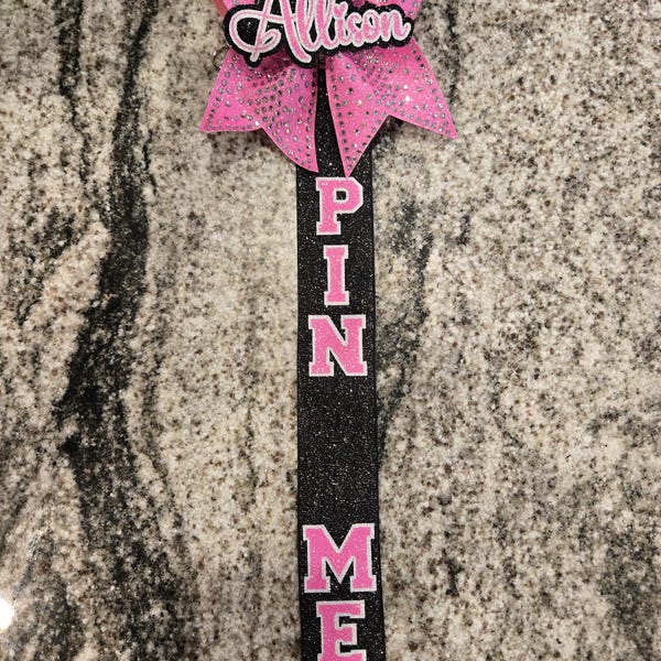 Pink Rhinestone Cheer Pin Me Ribbon - Etsy