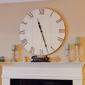 Large Wall Clock off White Above Fireplace Decor | Etsy Canada