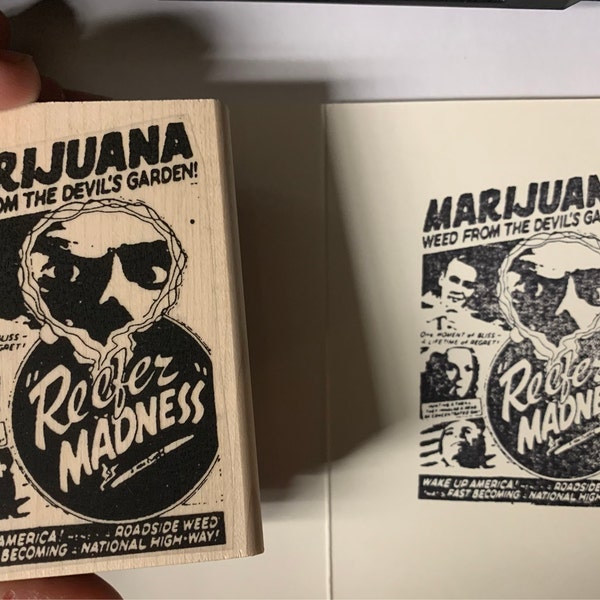 Reefer Madness Poster RUBBER STAMP, Marijuana Stamp, Reefer Stamp ...