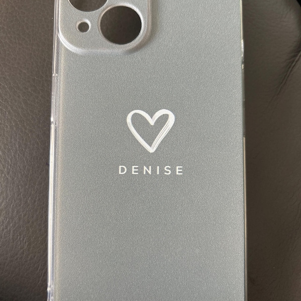 Personalised Phone Case With Custom Swirl Heart Name Hard Plastic for ...