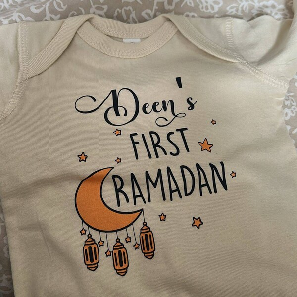 Custom My First Ramadan Baby Bodysuit, Personalized Ramadan Baby Shirt ...