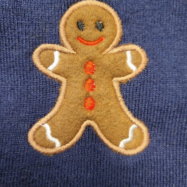 Gingerbread Man Applique Embroidery Design. Mini Gingerbread Man ...