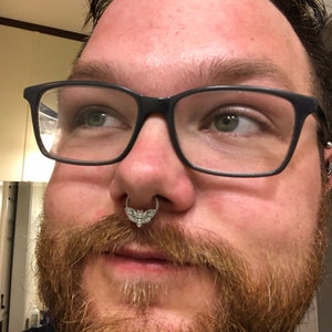 Skull Moth Ring for Septum & Daith Piercings, Death's Head Moth Captive ...