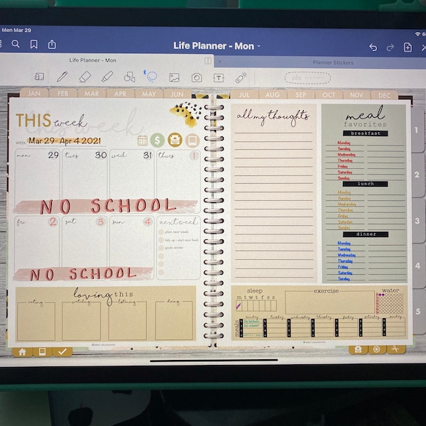 Life Planner Undated | Digital Life Planner Easy Customizable Planner ...