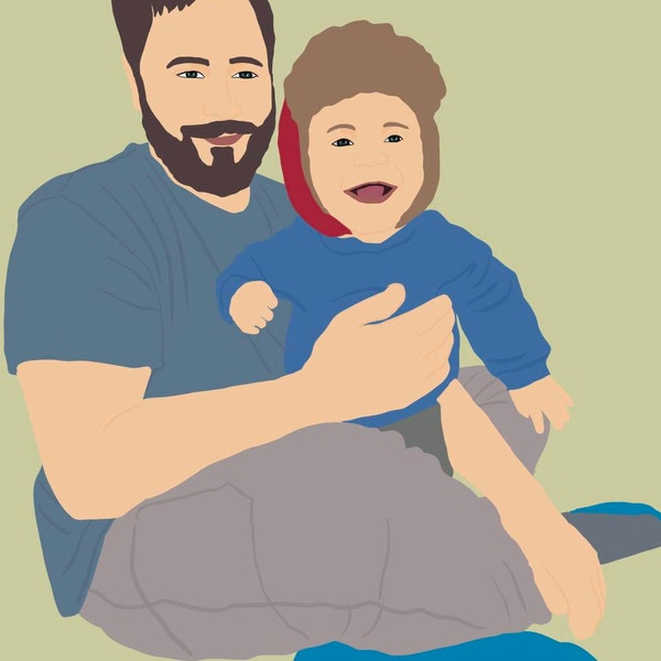 Custom Dad Portrait - Personalized Father's Day Gift - Unforgettable ...