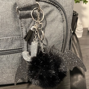 Cute Fuzzy Bat Keychain Gothic Purse Charm A Must-have Witchy Accessory ...