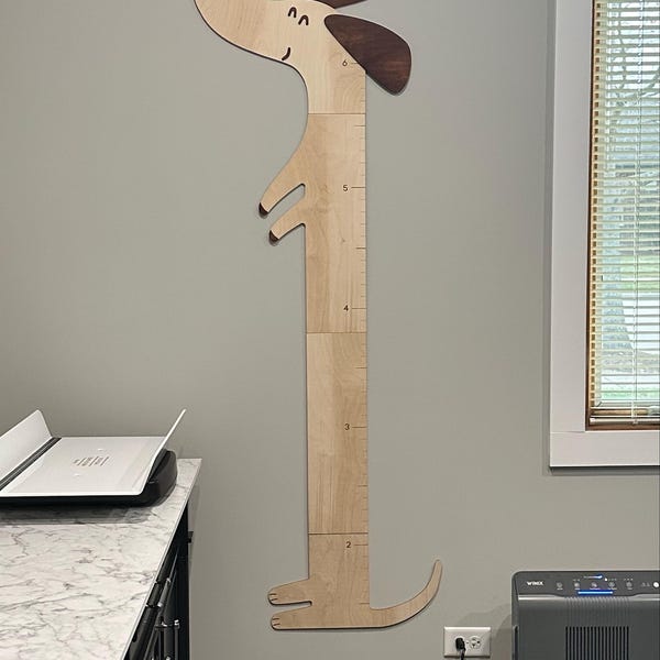 Growth Chart Board, Giraffe Growth Chart Engraved Wood Ruler, Boys Room ...
