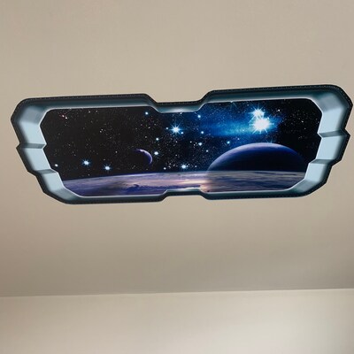 Galaxy Wall Decal, Space Window Sticker, Spaceship Window Mural, Galaxy ...