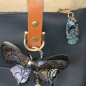 Butterfly Lily Purse Charm Crystal Bag Jewelry Purse Dangle Calla Lily ...