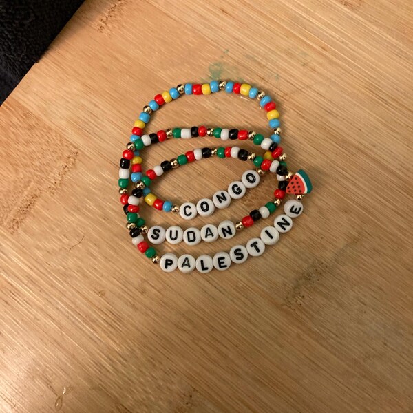 Congo Beaded Bracelet, Congo Friendship Bracelet, Solidarity Bracelet ...