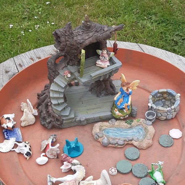 Micro Mini Fairy Garden Set, Fairy Church, Fairy Gourd House, Fairy ...