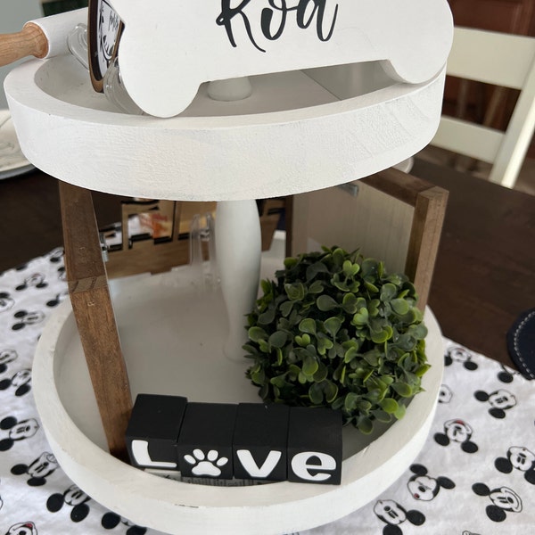 Dog Tiered Tray Decor, Tiered Tray Decor Bundle, Personalized Dog Decor ...