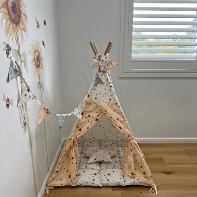 Teepee for Kids Customized From Cotton Blue Navy Stars, Teepee Tent for ...