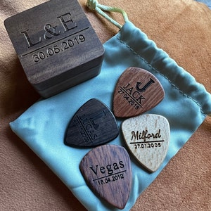 Custom Wooden Guitar Picks Box,personalized Guitar Pick Holder Storage ...