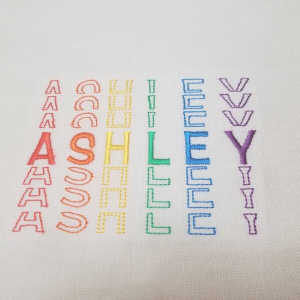 Stacked Font Satin Stitch and Outline Trend Alphabet Letters Awesome ...