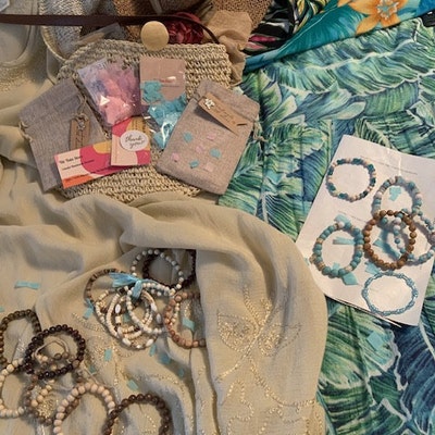 Handmade Sea Glass Beach Bracelets With Green Glass Beads and Natural ...