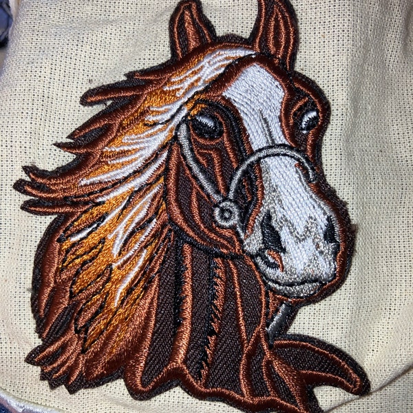 Horse Patch Embroidered Badge Iron on / Sew on Pony Riding Equestrian ...