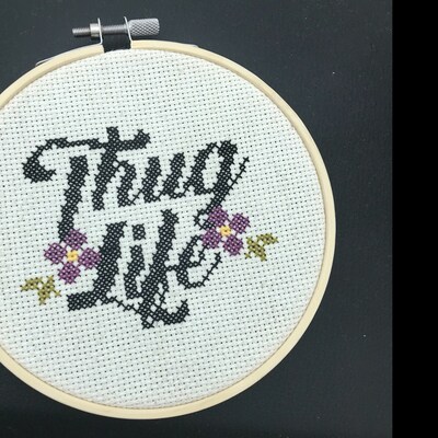 Thug Life Counted Cross Stitch Pattern DOWNLOAD Intermediate - Etsy UK