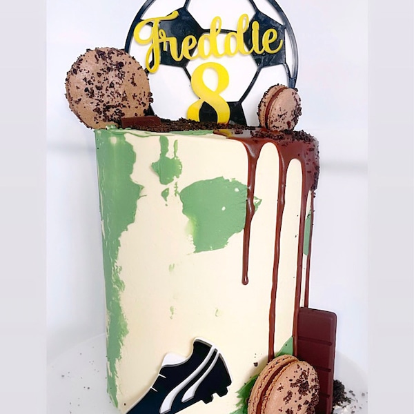 Football Cake Topper Set, Birthday Cake Topper, Acrylic Topper, Custom ...