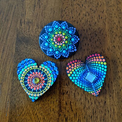 Mandala Dot Art Magnet, Hand Painted Fridge Magnet, Boho Fridge Magnets ...